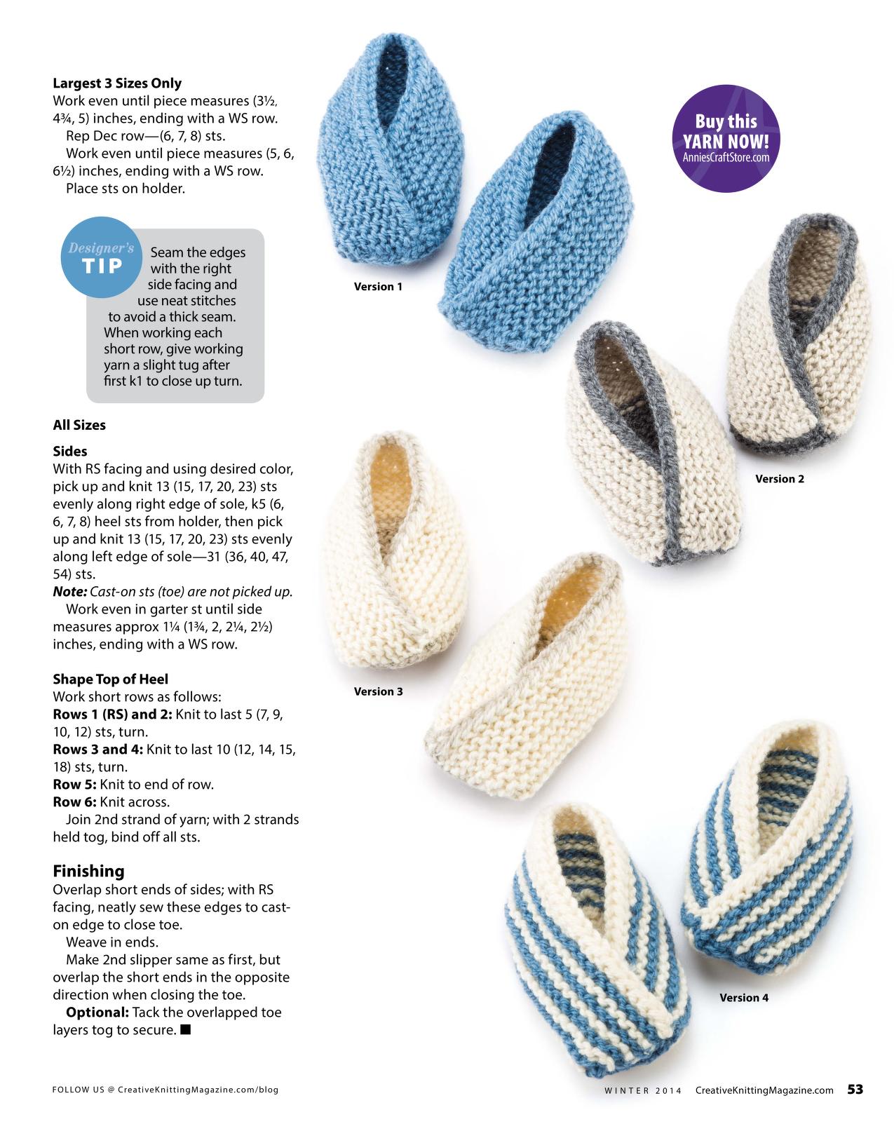 Easy Little Slippers - Free Baby Knitting
