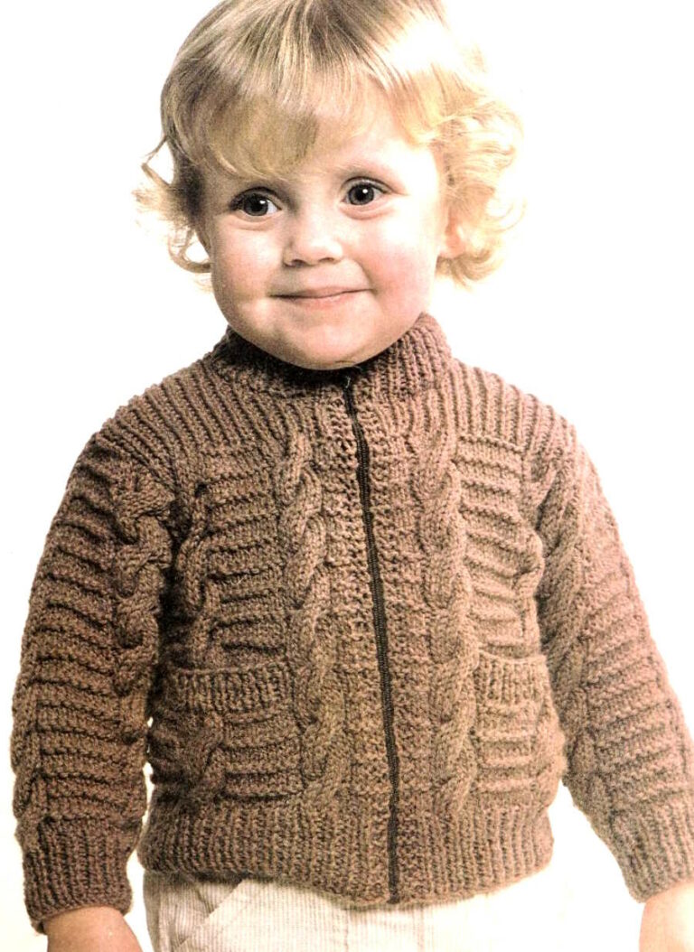 Aran-Style Jacket Knitting Pattern - Free Baby Knitting