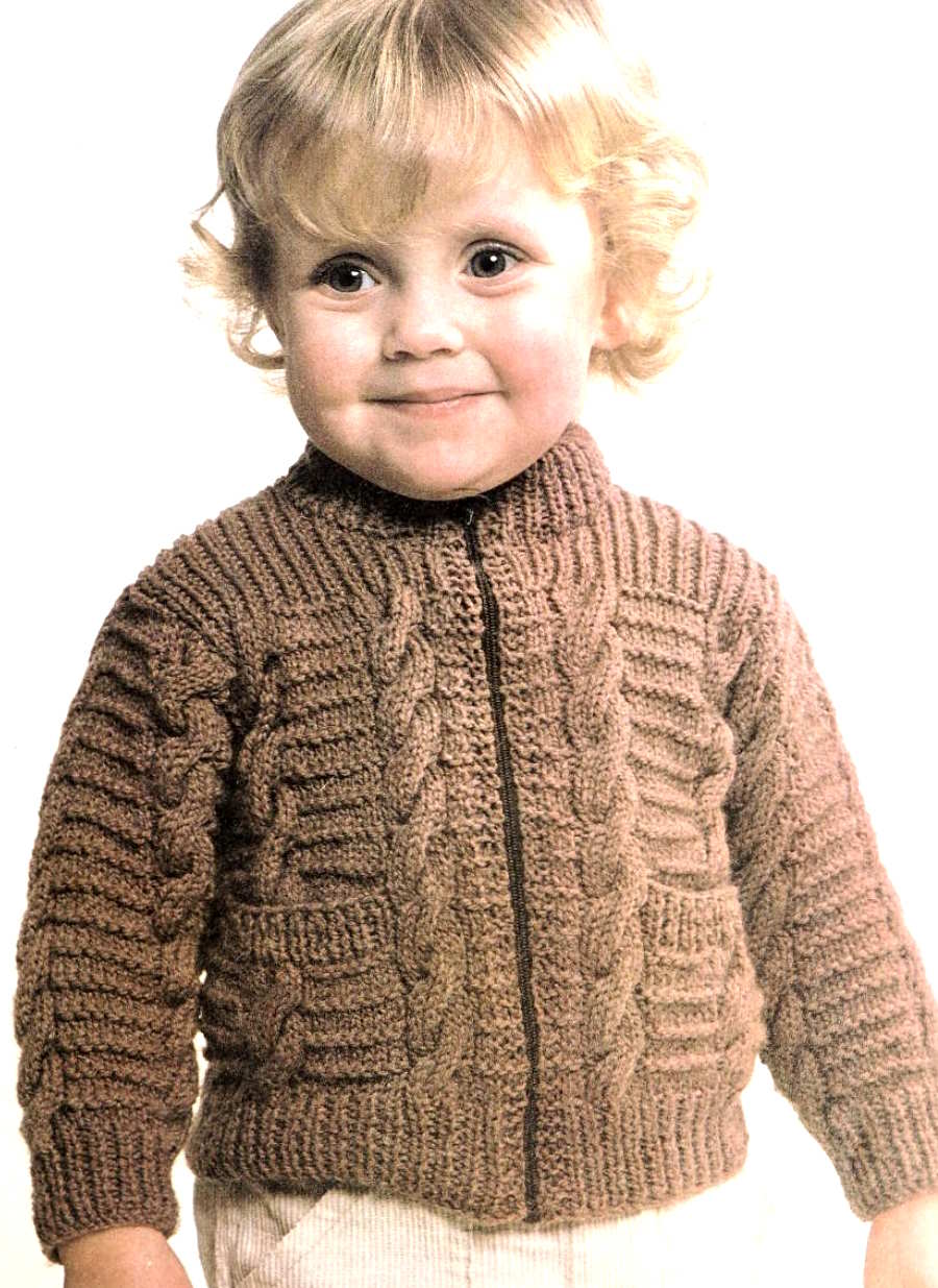 Aran-Style Jacket Knitting Pattern - Free Baby Knitting